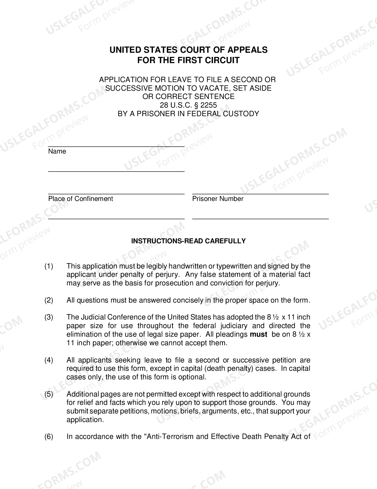 Application for Leave to File a Second or Successive Motion to Vacate ...