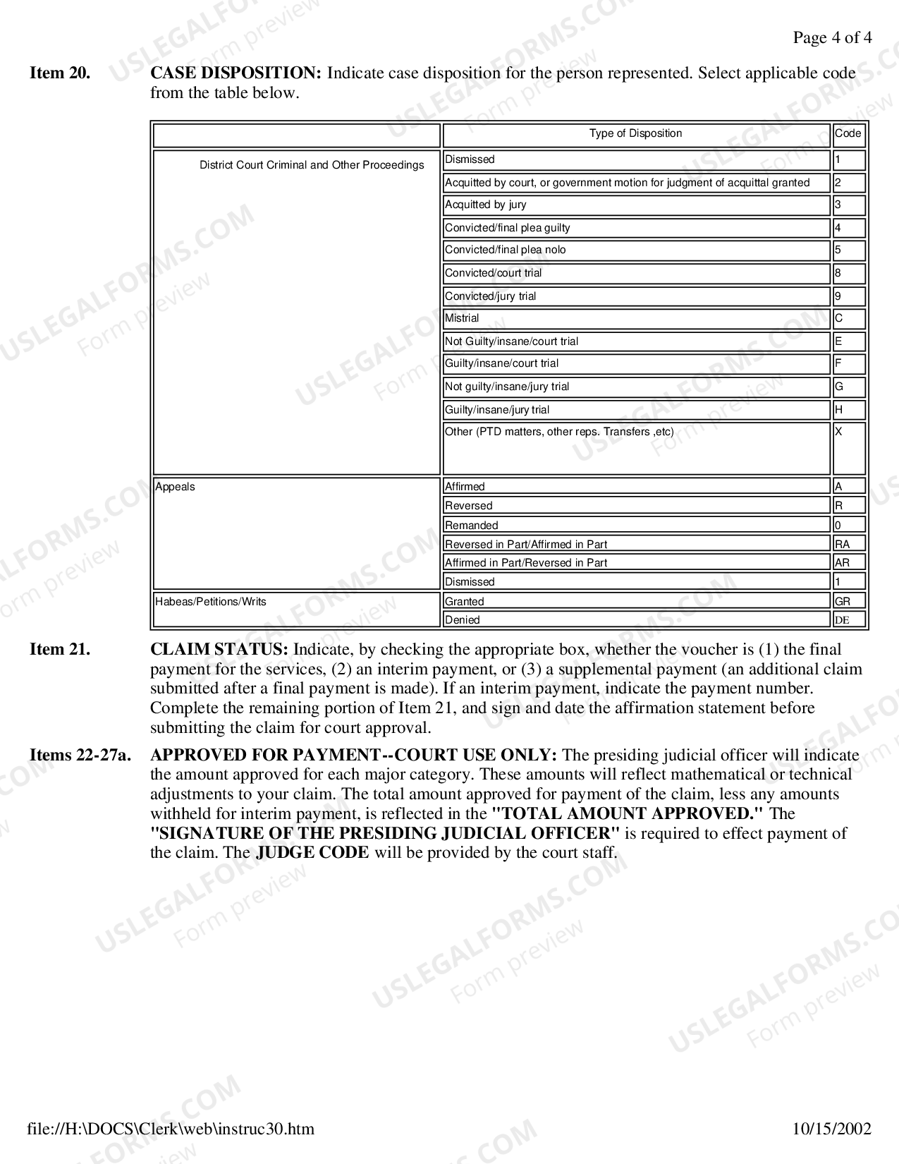 CJA Form 30 Instructions | US Legal Forms
