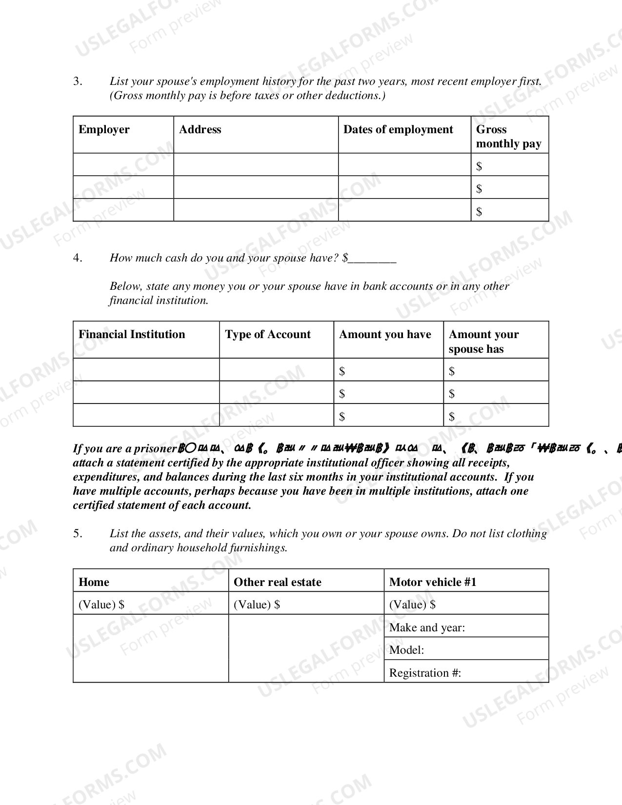 Form 4 Affidavit with motion to proceed in forma pauperis | US Legal Forms