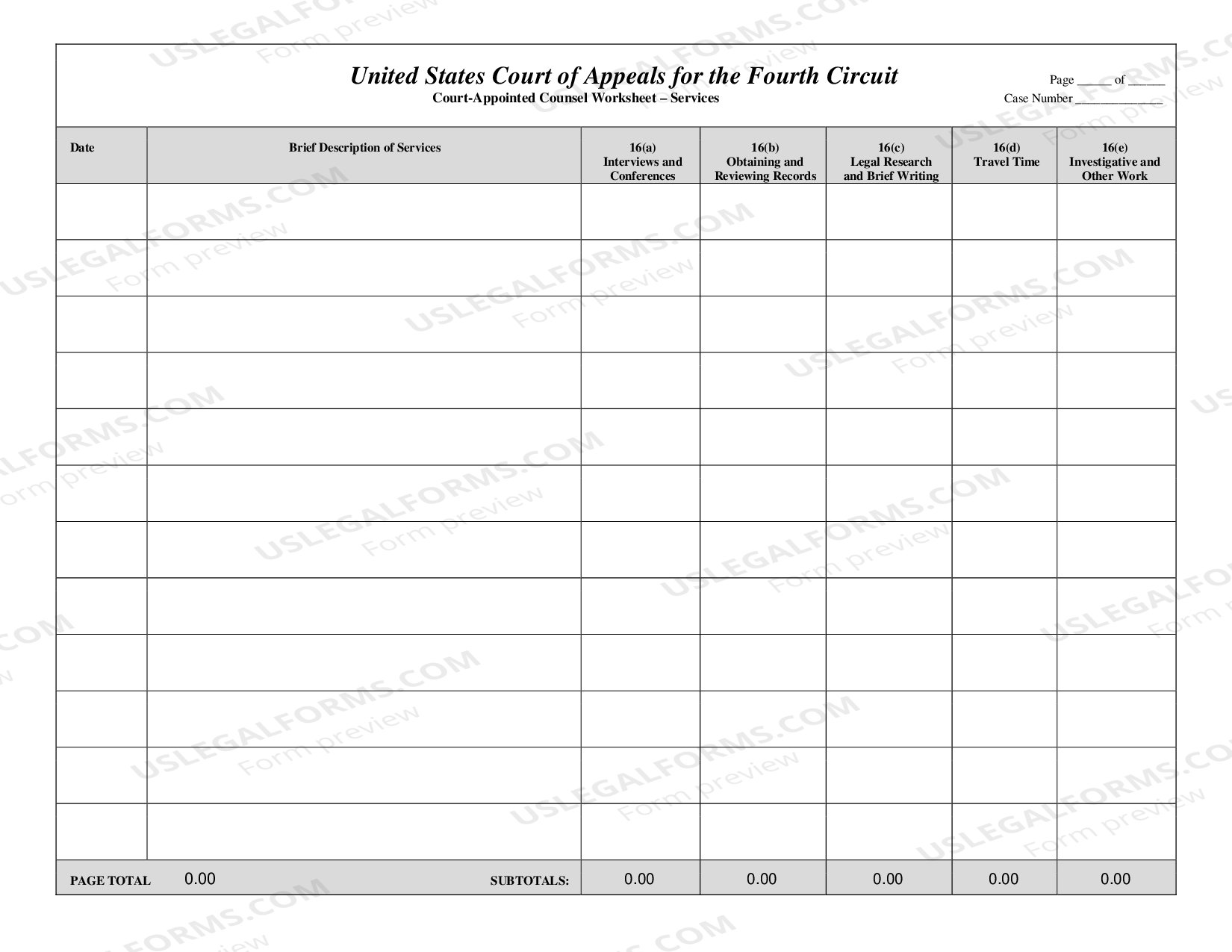 CJA 20 Worksheets (PDF) | US Legal Forms