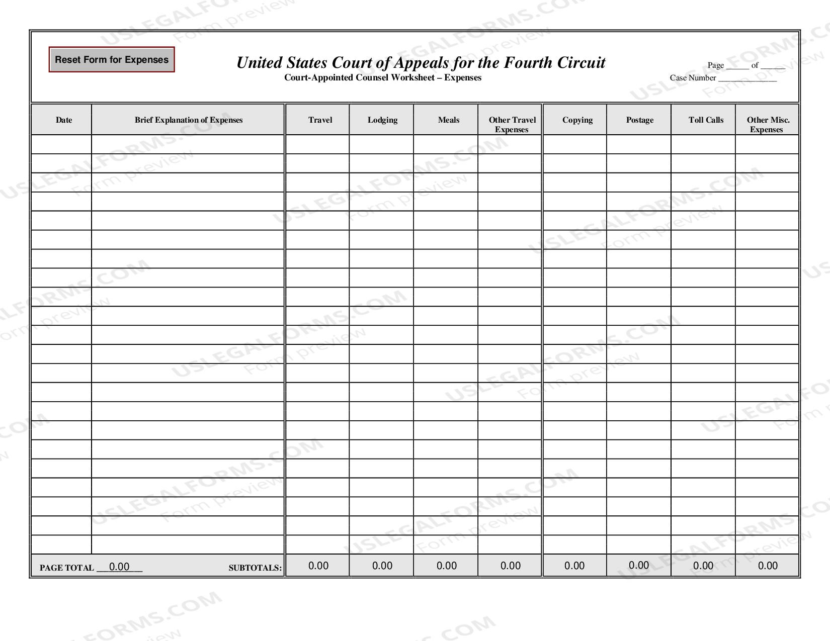CJA 20 Worksheets (PDF) | US Legal Forms