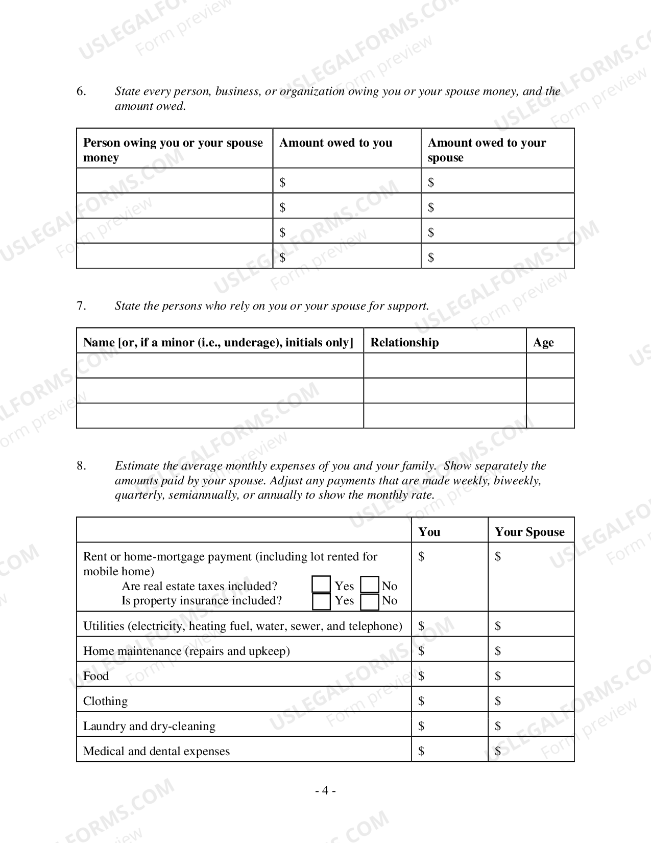 In Forma Pauperis Affidavit | US Legal Forms