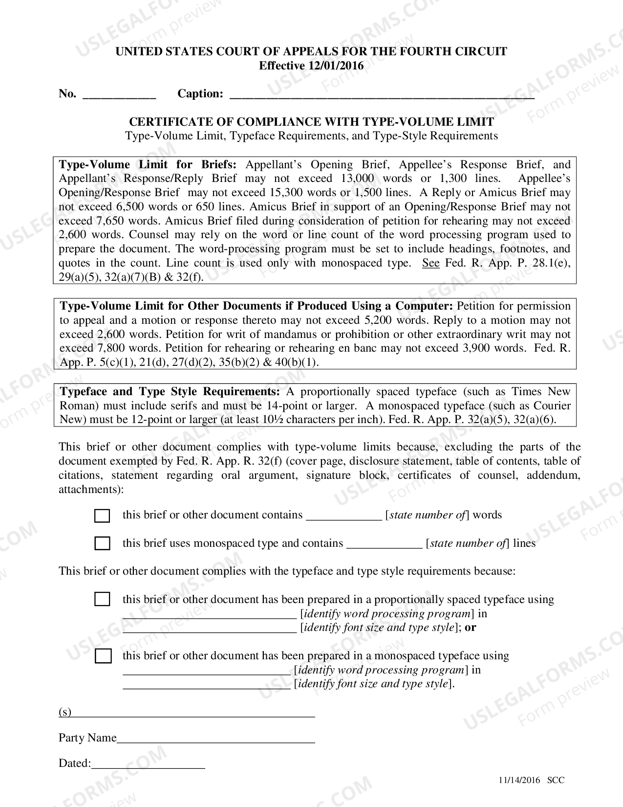 Certificate of Compliance with Type-Volume Limit | US Legal Forms