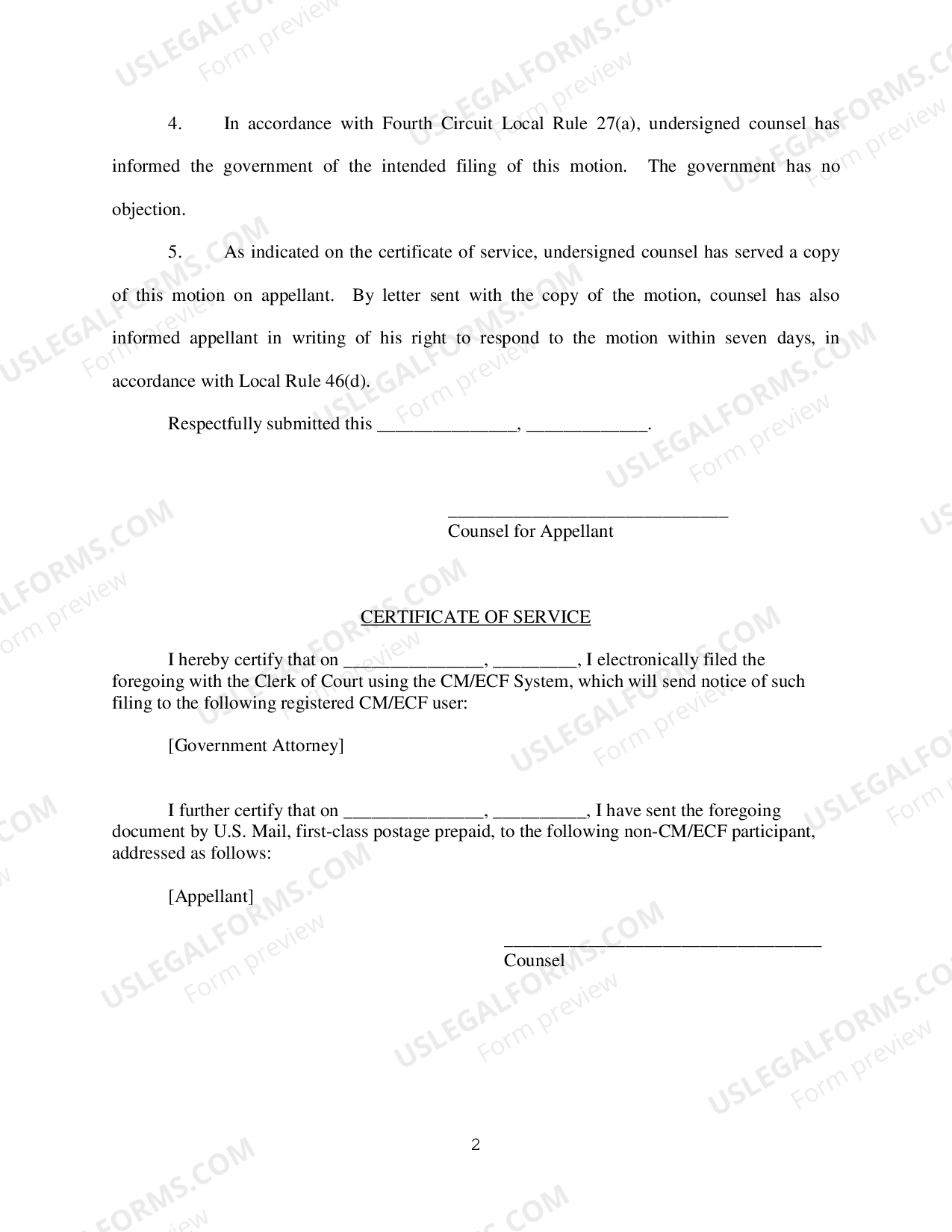 Sample Motion to Withdraw at the Certiorari Stage | US Legal Forms