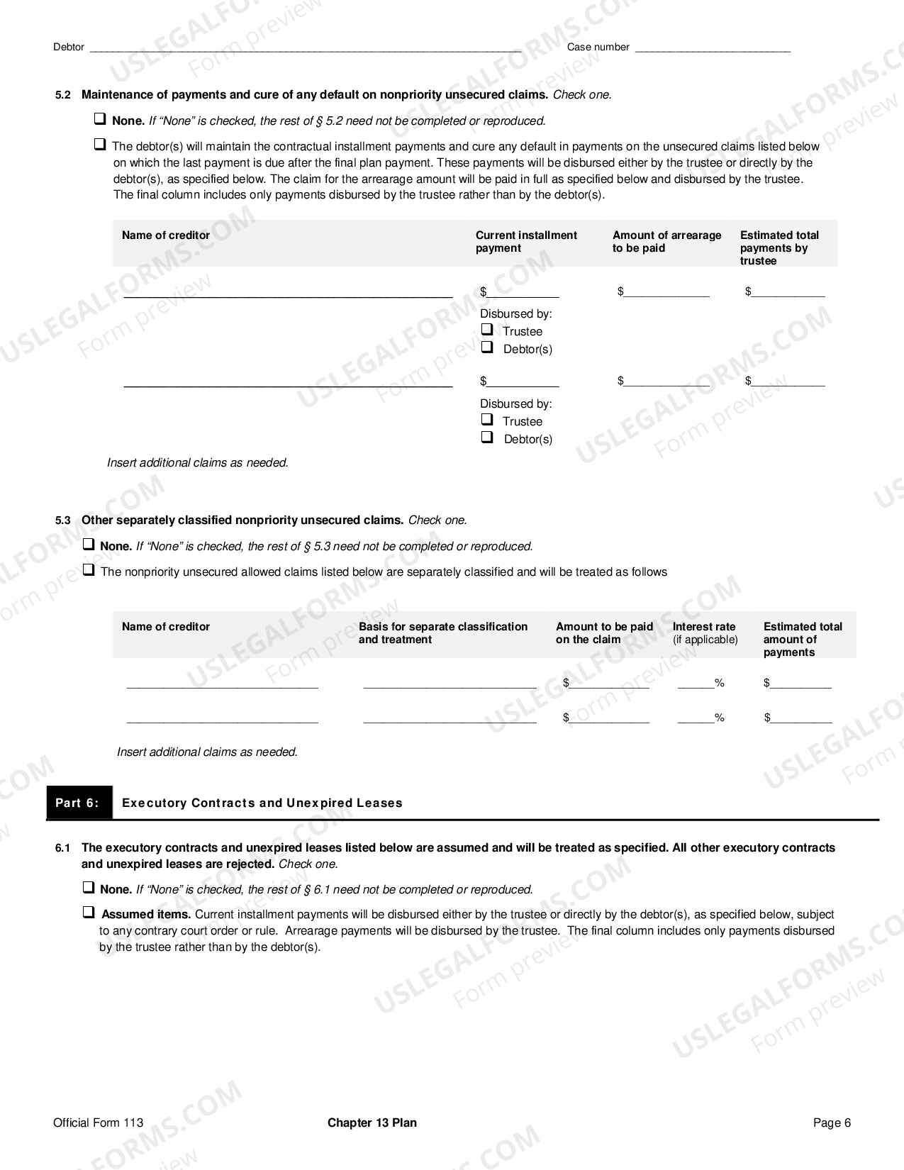 Chapter 13 Plan | US Legal Forms