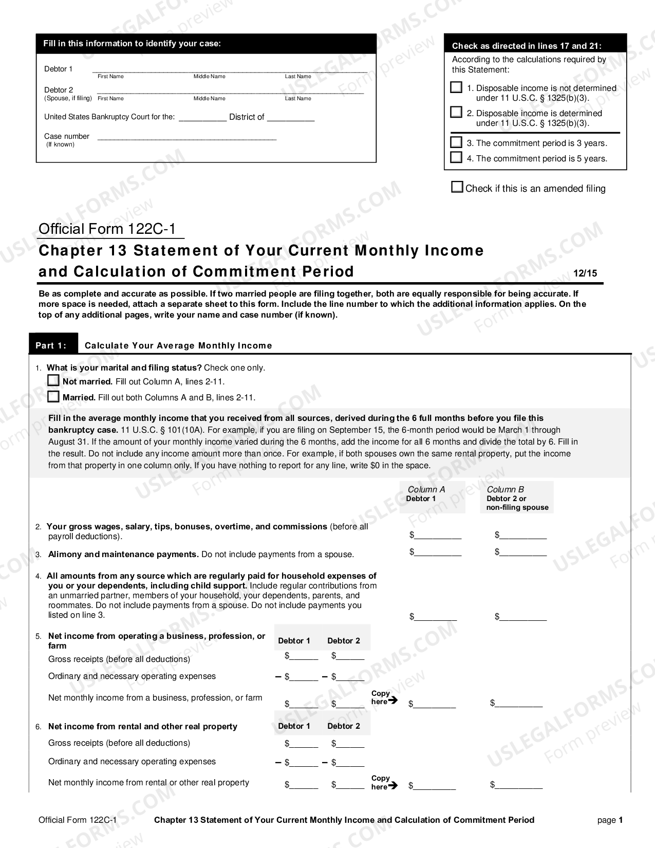 Chapter 13 Statement of Your Current Monthly Income and Calculation of ...