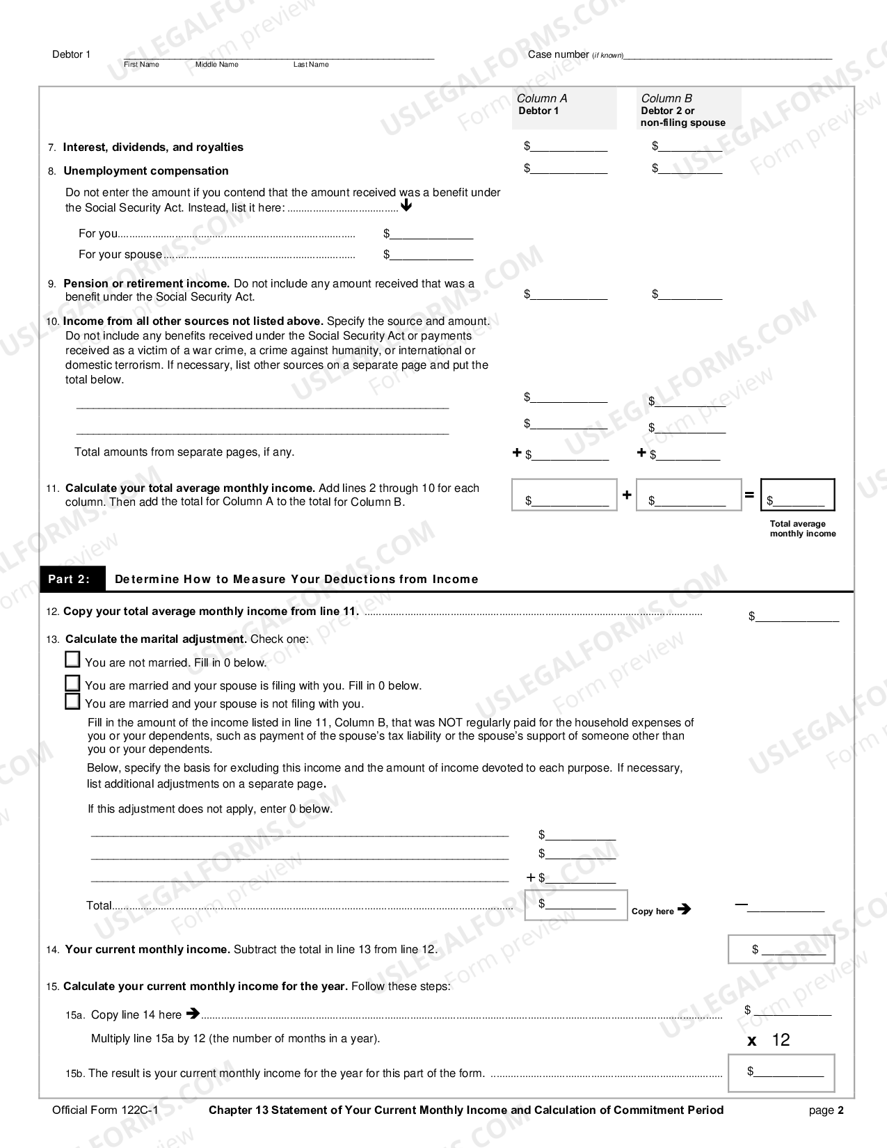 Chapter 13 Statement of Your Current Monthly Income and Calculation of ...