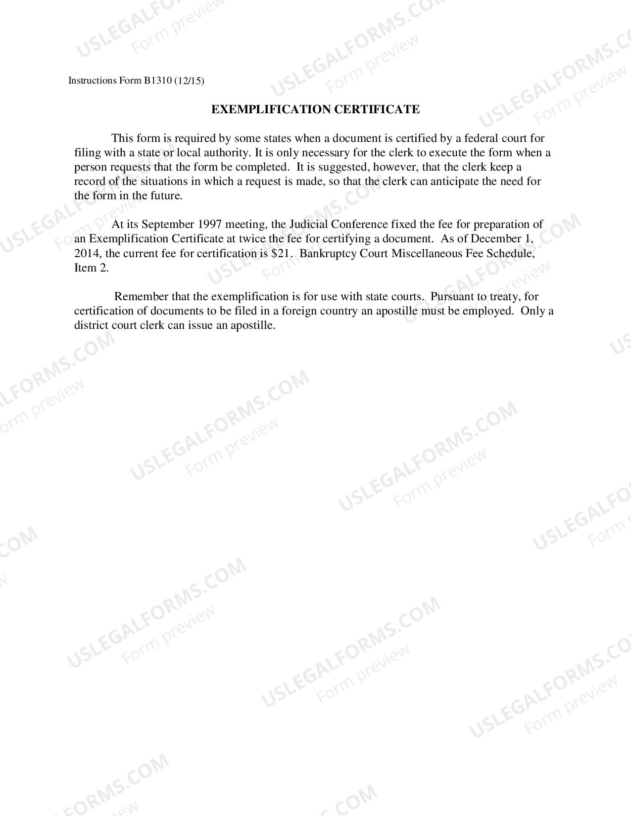 Instructions for Exemplification Certificate | US Legal Forms