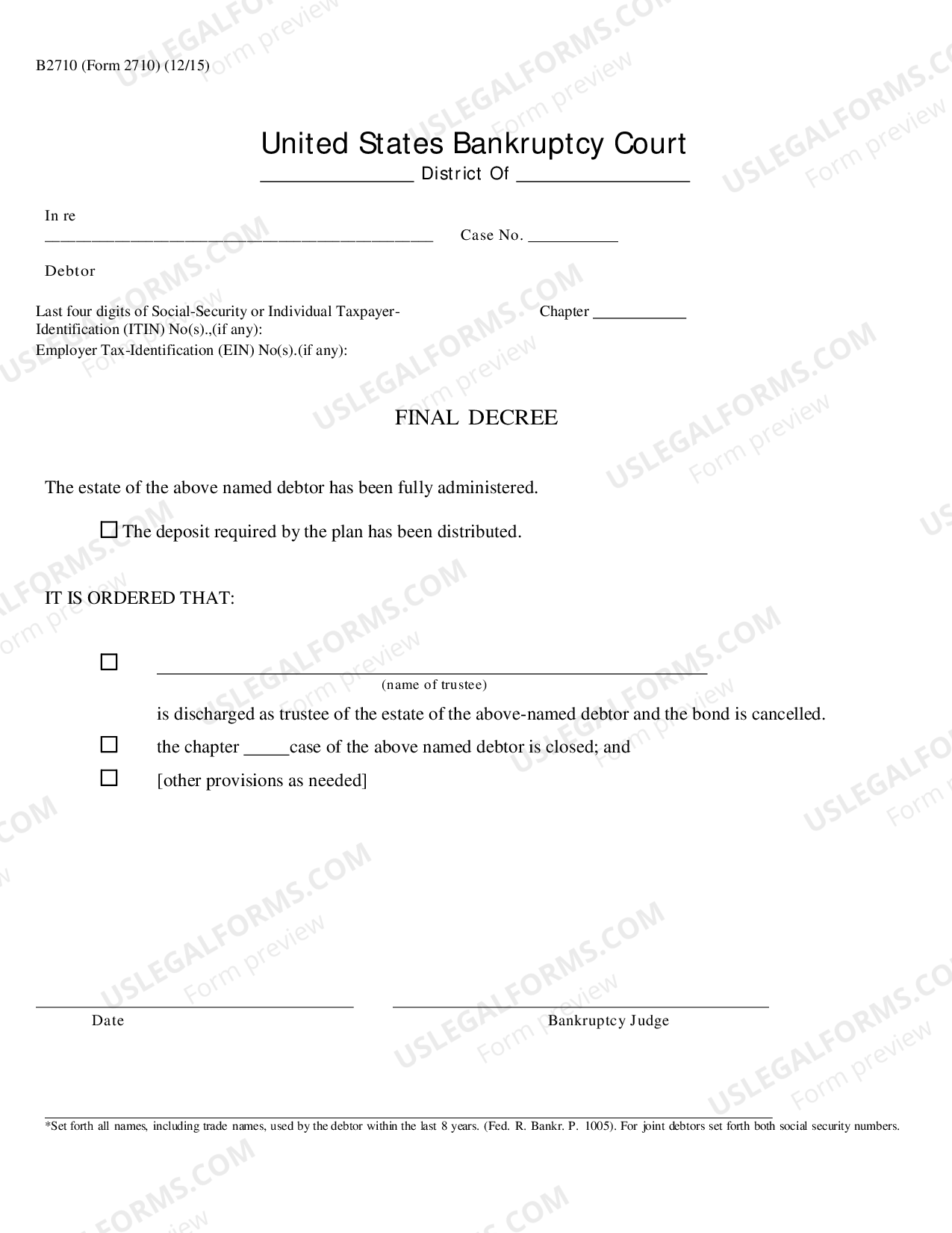 Final Decree | US Legal Forms
