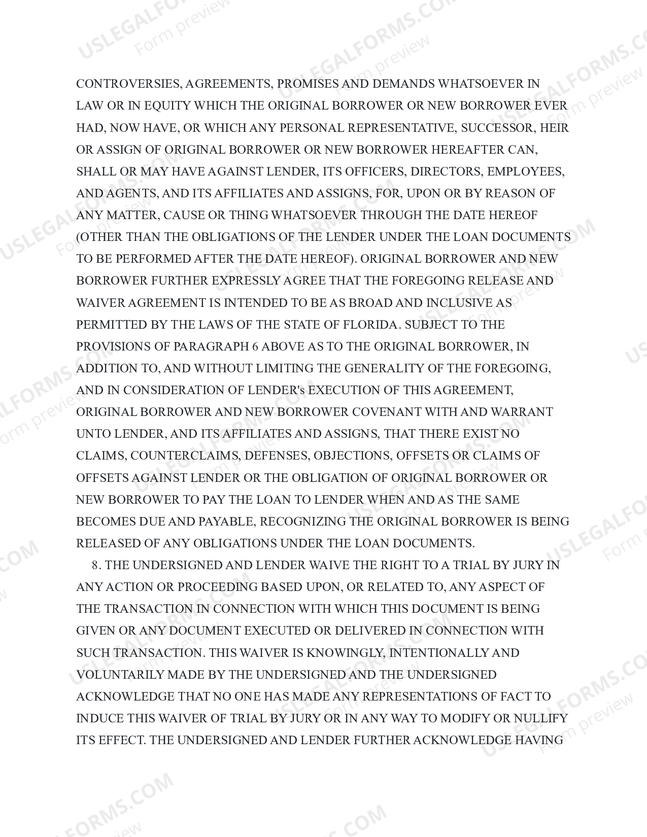 Assumption and Modification of Note and Loan Agreement | US Legal Forms