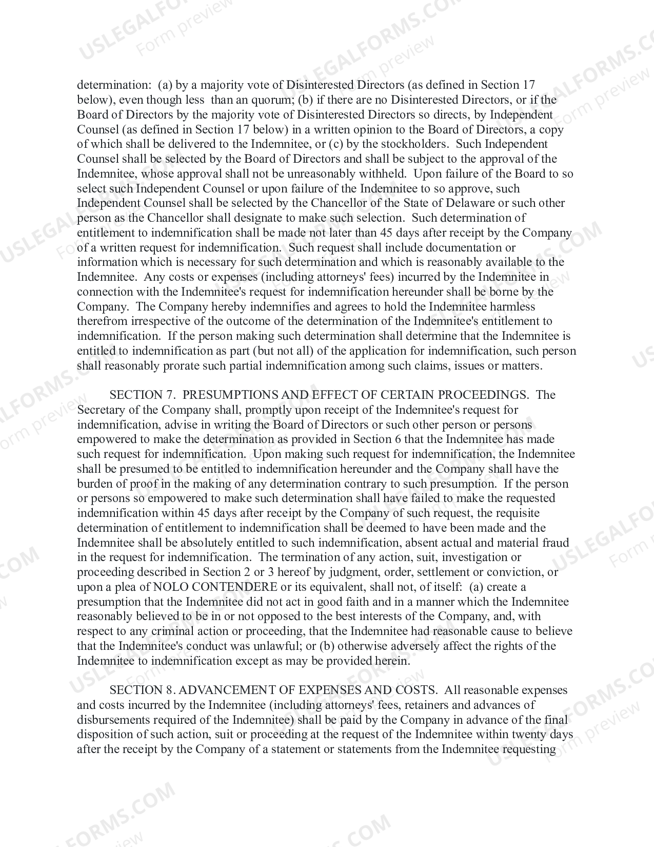 Simple Indemnity Agreement | US Legal Forms