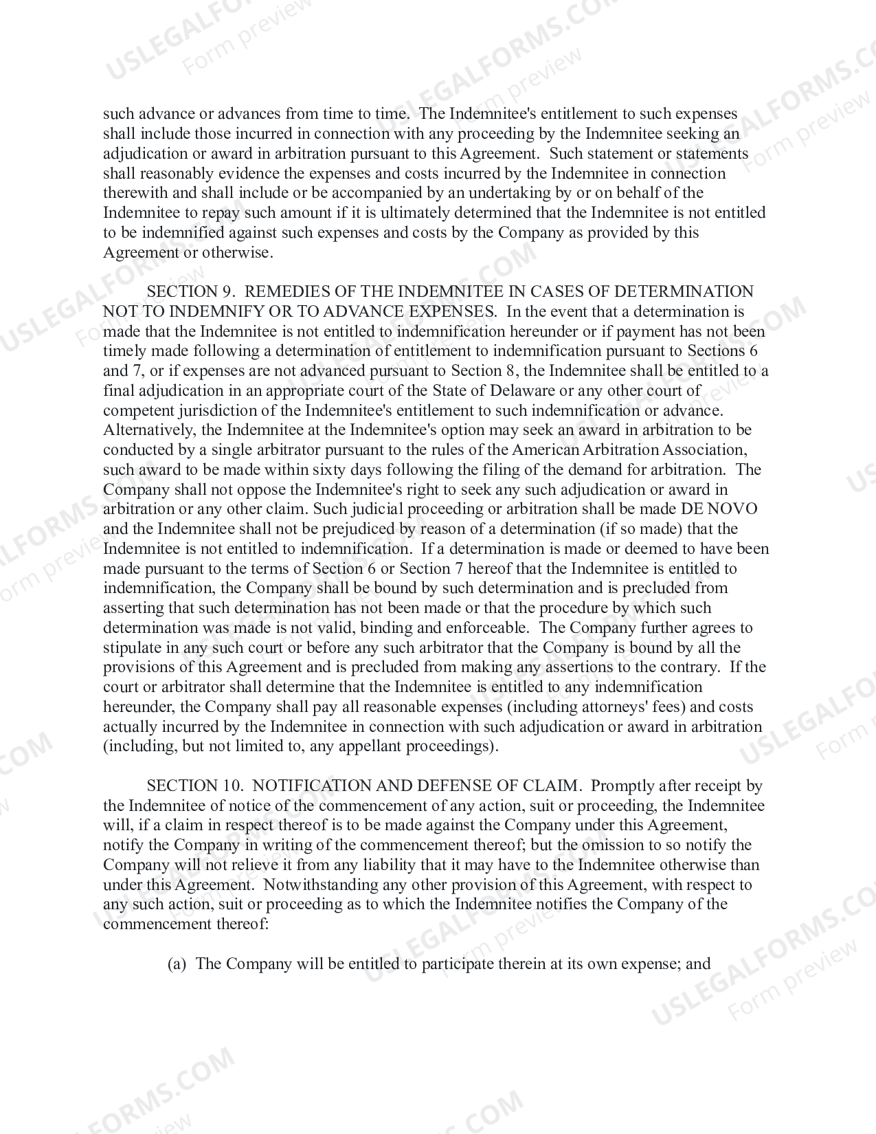 Simple Indemnity Agreement | US Legal Forms