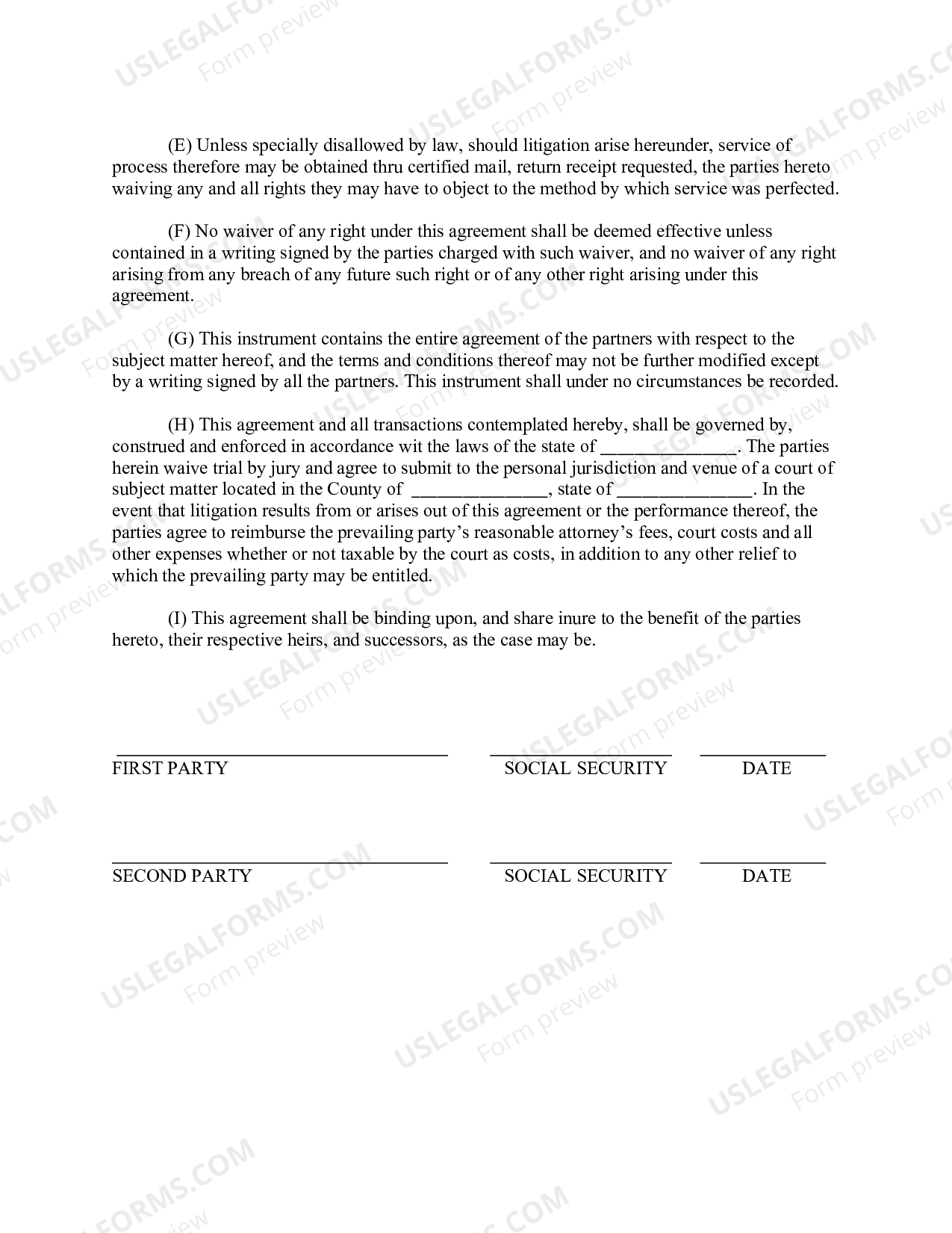 Real Estate Joint Venture Agreement | US Legal Forms