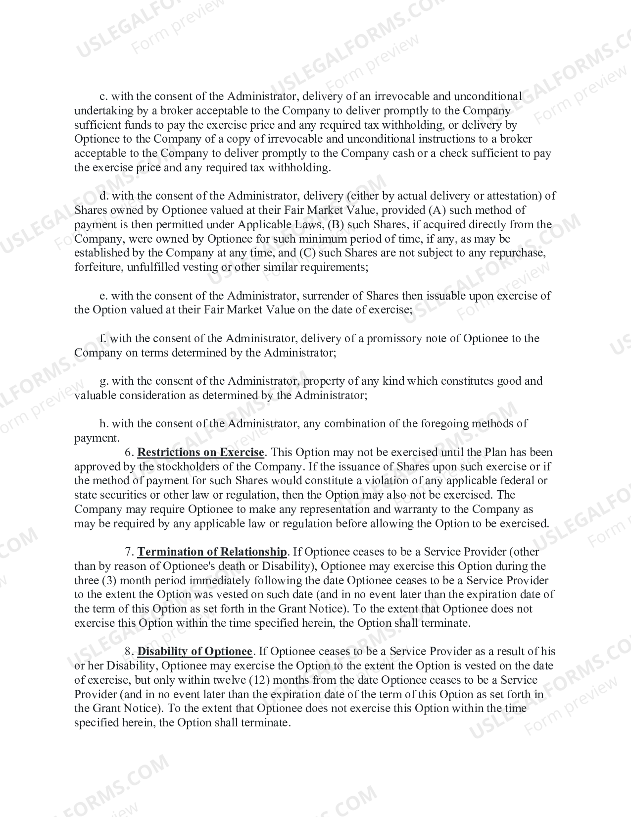 Stock Option Grant Notice - Including Stock Option Agreement And ...