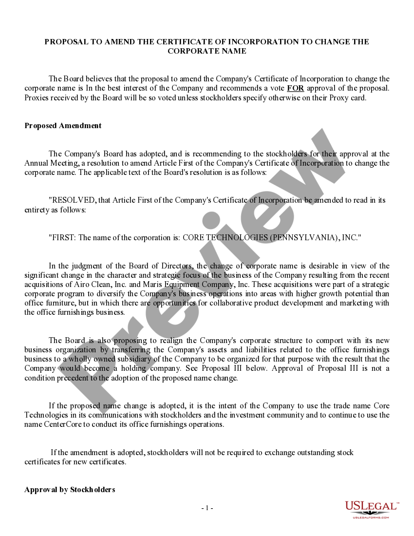 Bronx New York Proposal To Amend Certificate Of Incorporation To Change 