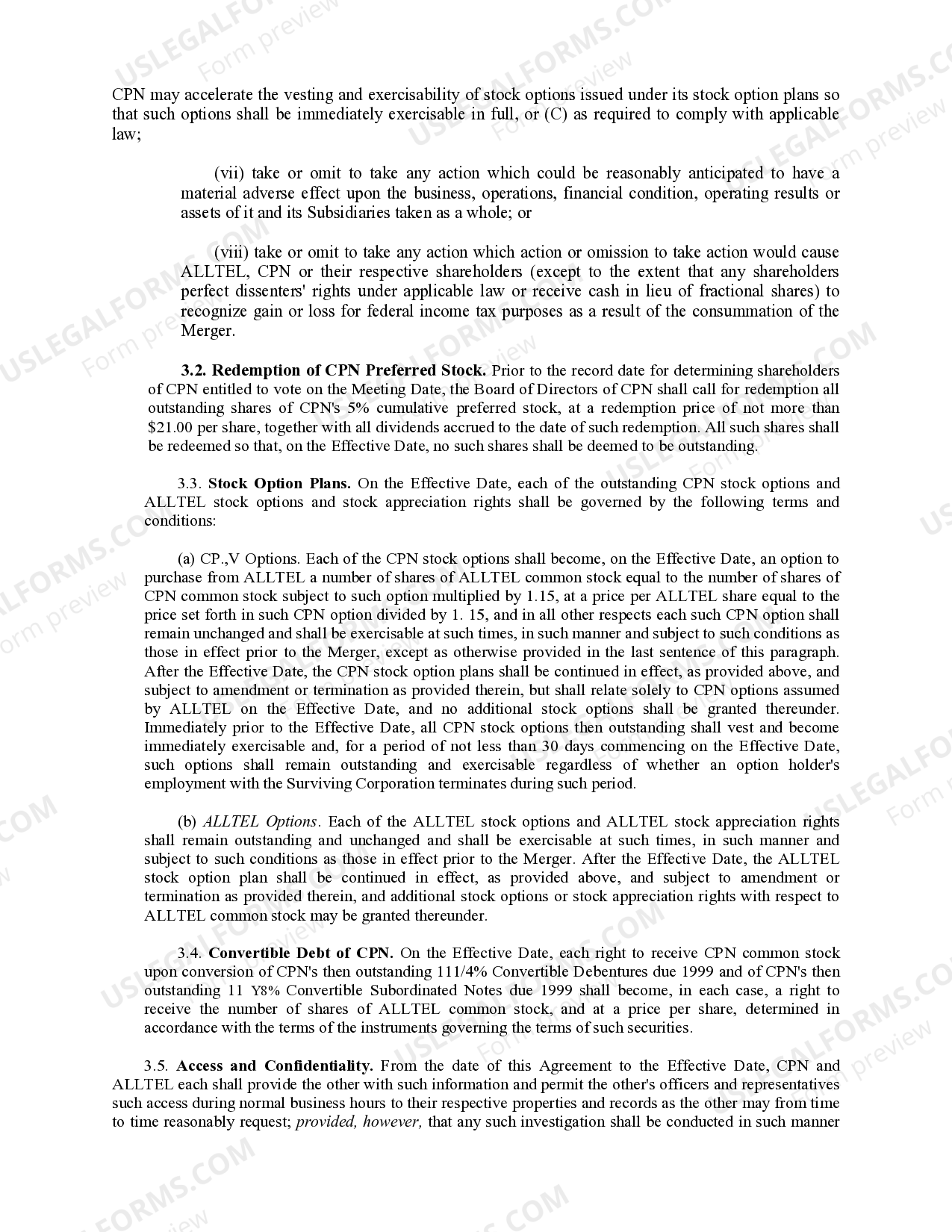 Plan of Reorganization and Merger between CP National Corp. and Alltel ...