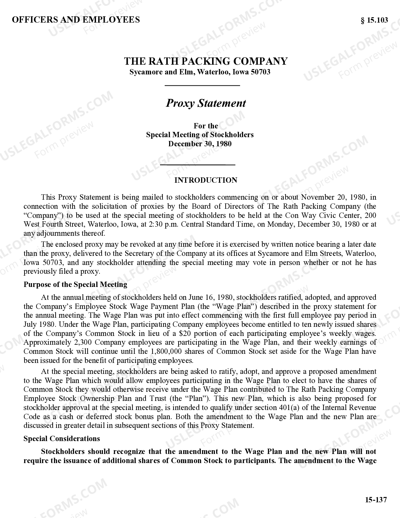 Proxy Statement | US Legal Forms