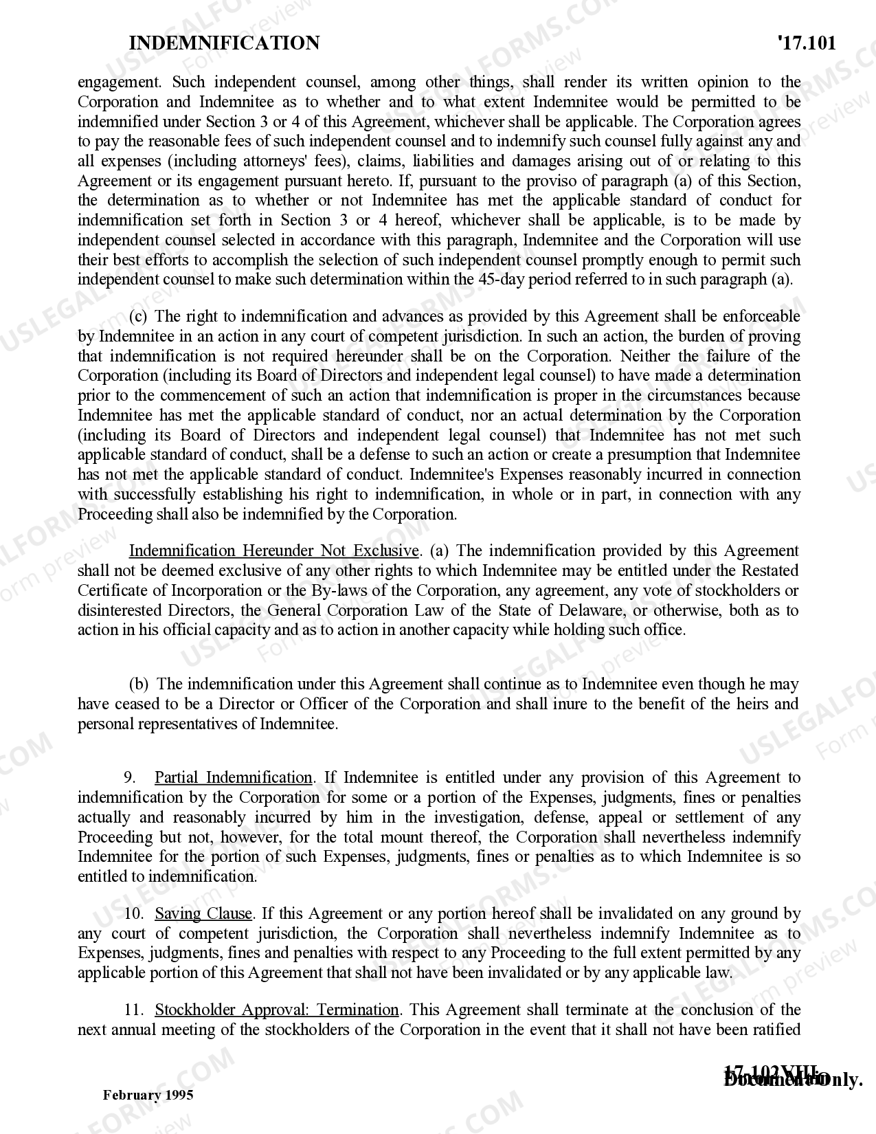 Indemnification Agreement Form Forms | US Legal Forms