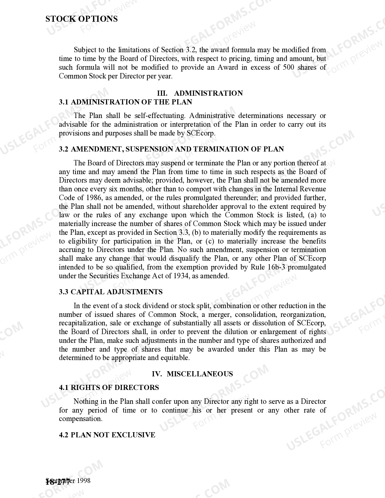 Director Incentive Compensation Plan | US Legal Forms