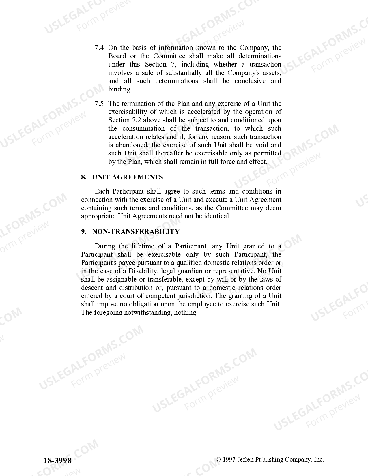 Stock Appreciation Right Plan of Helene Curtis Industries, Inc - Stock ...