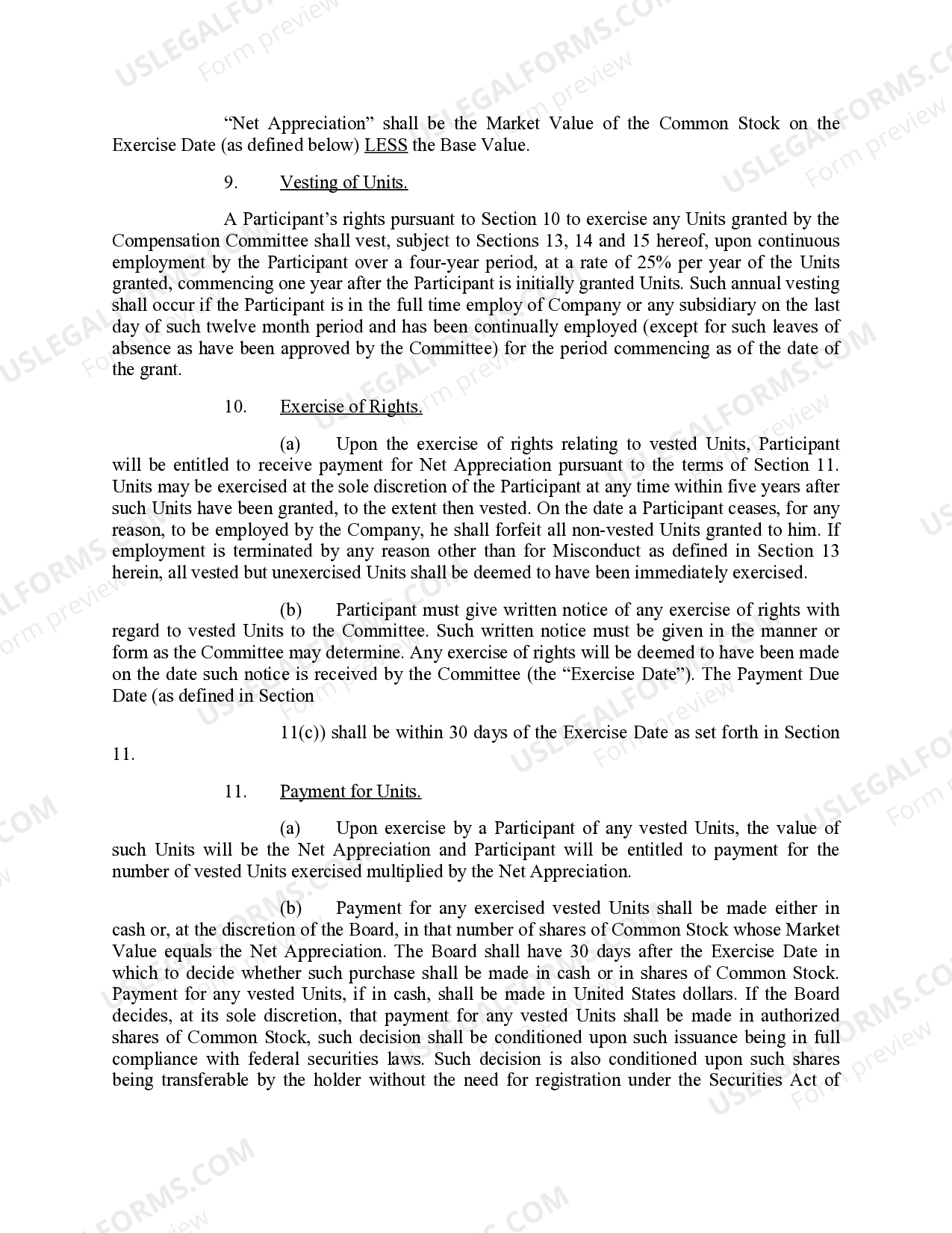 Share Appreciation Rights Plan with amendment - Share Rights With | US ...