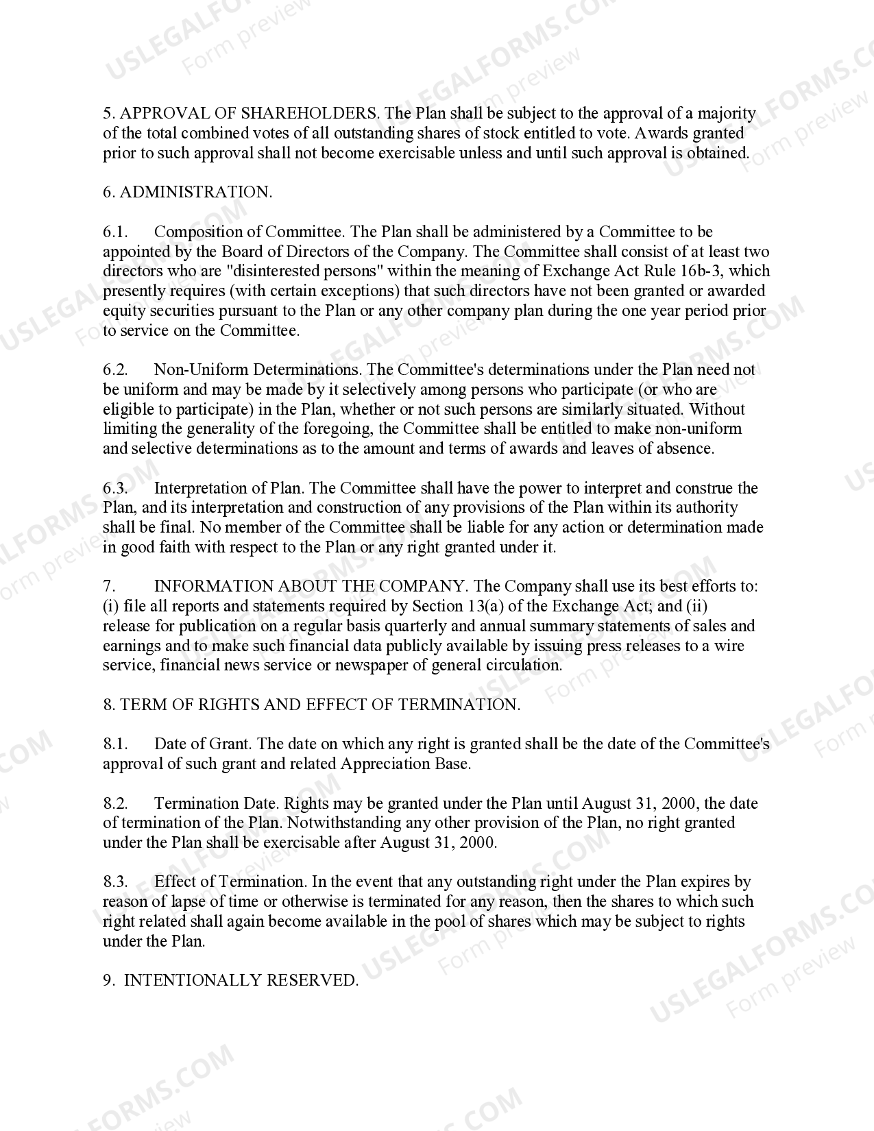 Stock Appreciation Rights Plan of The Todd-AO Corporation - Stock ...