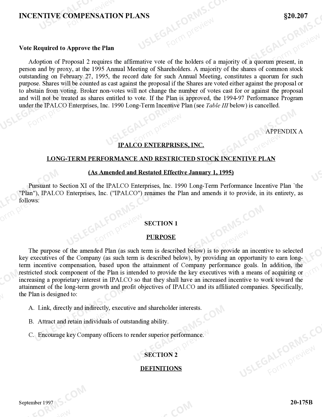 Long Term Performance and Restricted Stock Incentive Plan of Ipalco ...
