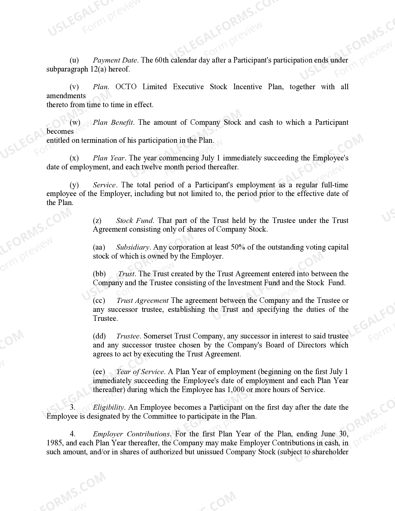 Executive Stock Incentive Plan of Octo Limited - Stock Incentive Plan ...