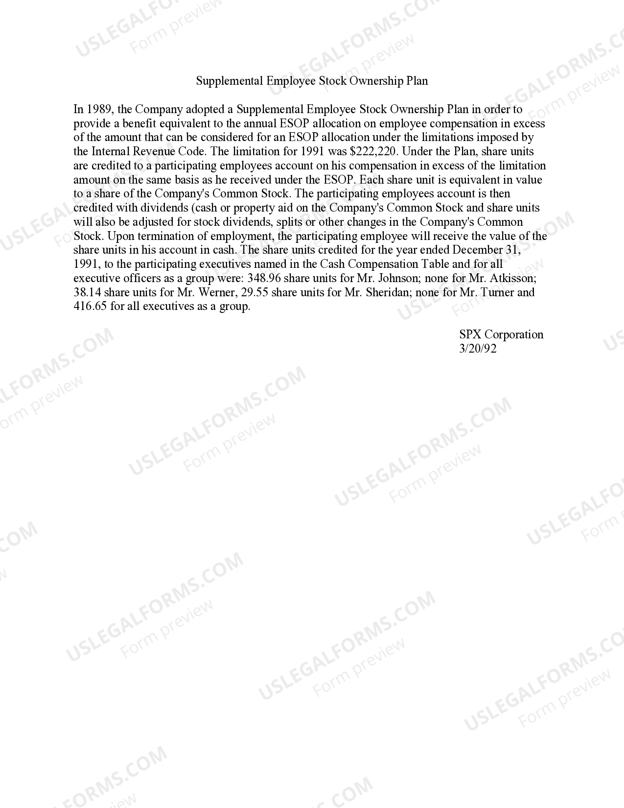 Supplemental Employee Stock Ownership Plan of SPX Corporation ...