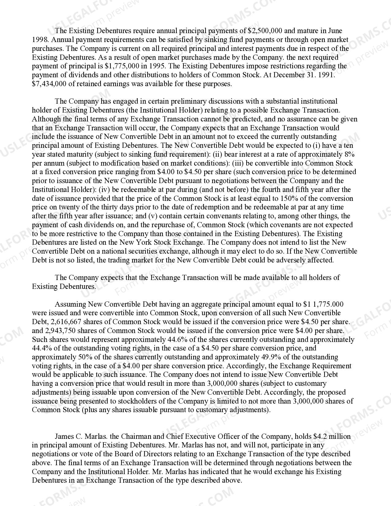 Proposed issuance of common stock - Issuance Stock | US Legal Forms