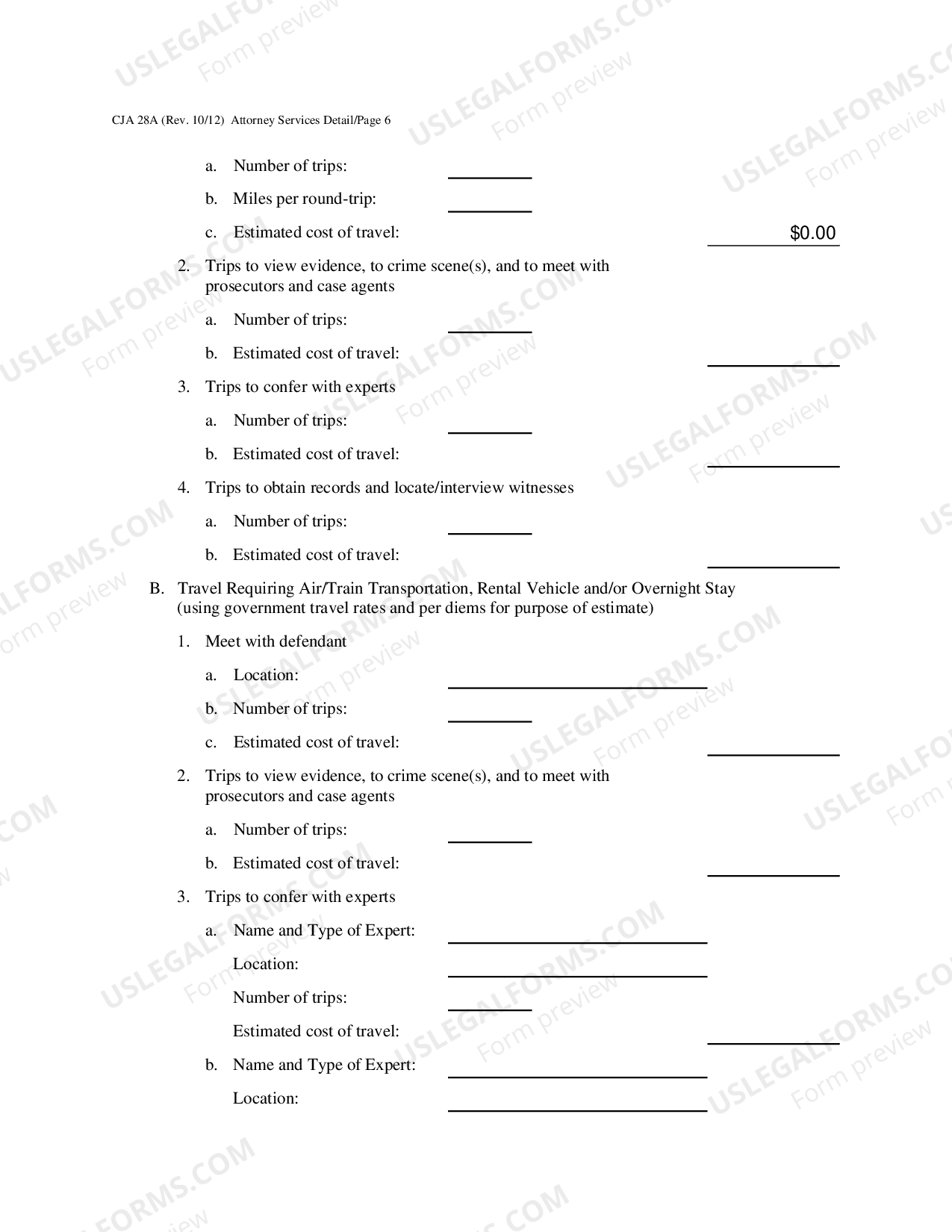 Attorney Services Detailed Budget Worksheet for Non-capital ...