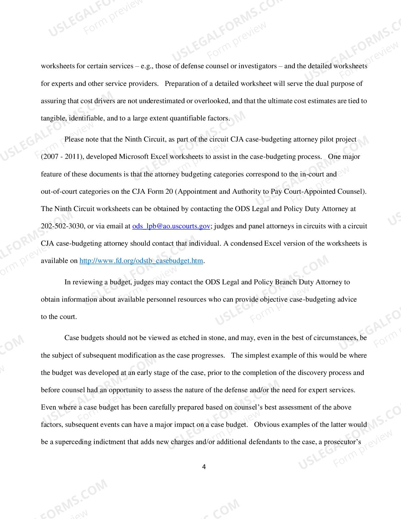 Instructions for Investigative Services Summary Budget Worksheet for ...