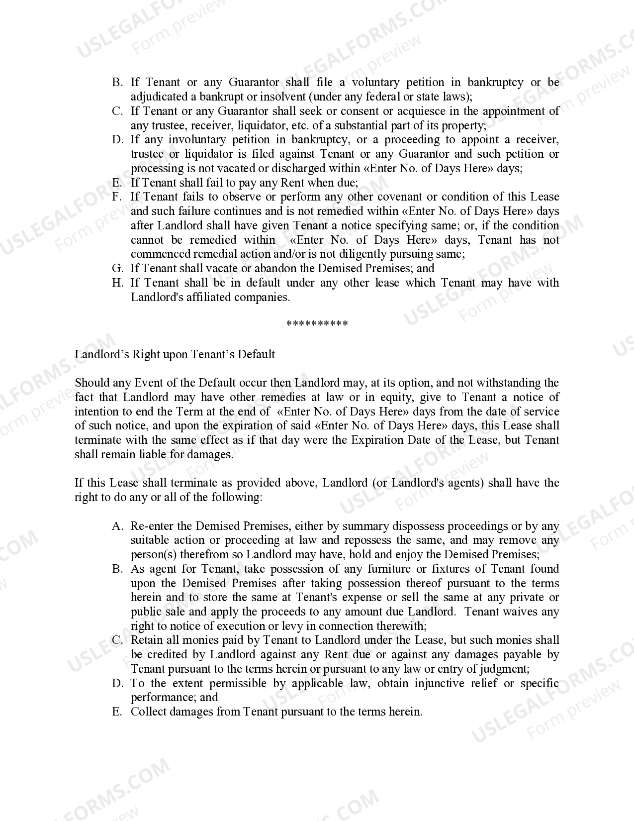 Default Clause | US Legal Forms