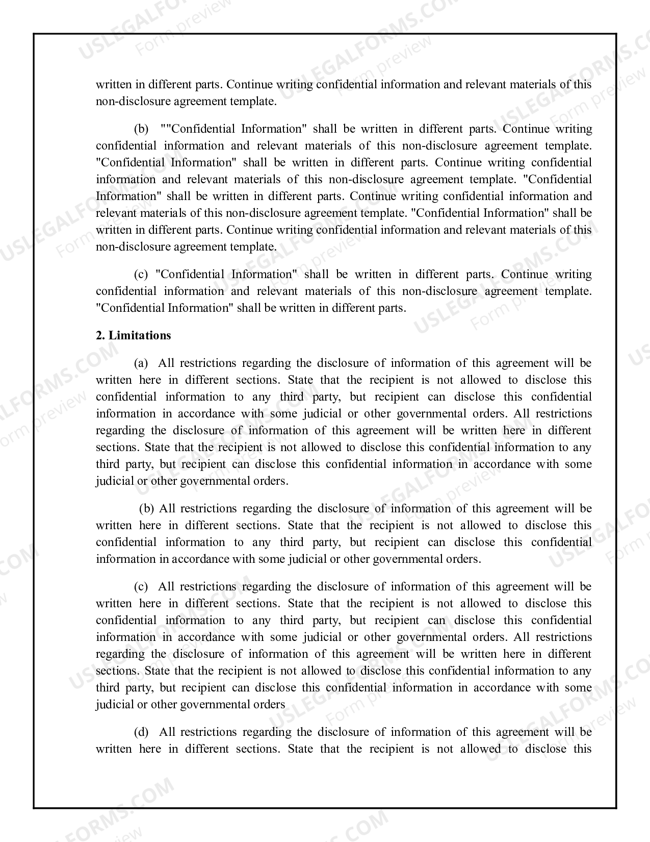 Non-Disclosure Agreement between Disclosing and Receiving Parties | US ...