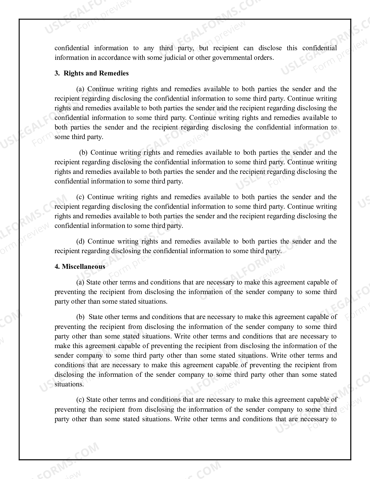 Non-Disclosure Agreement between Disclosing and Receiving Parties | US ...