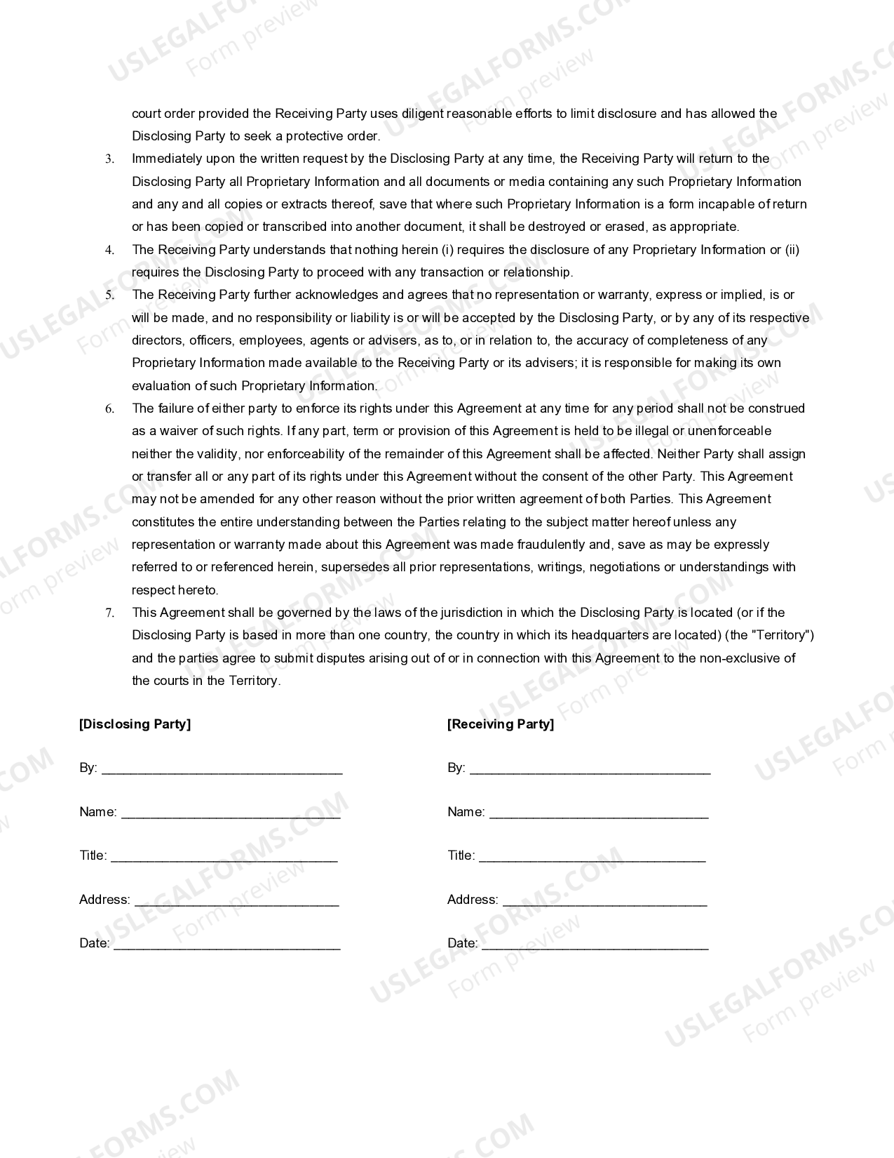 General Non-Disclosure Agreement | US Legal Forms