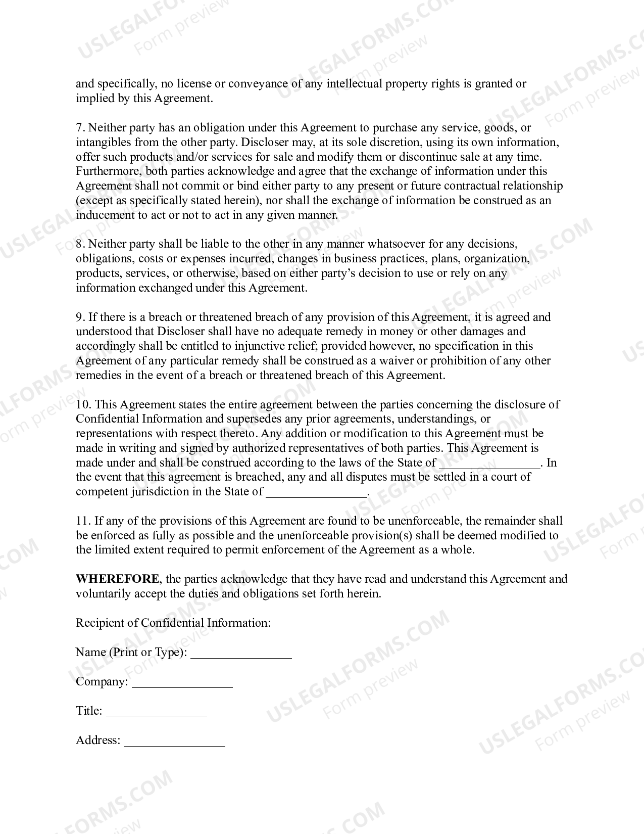 Confidentiality Agreement | US Legal Forms