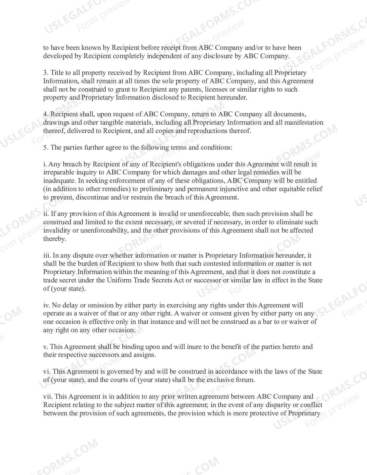 Unilateral Confidential Disclosure Agreement | US Legal Forms