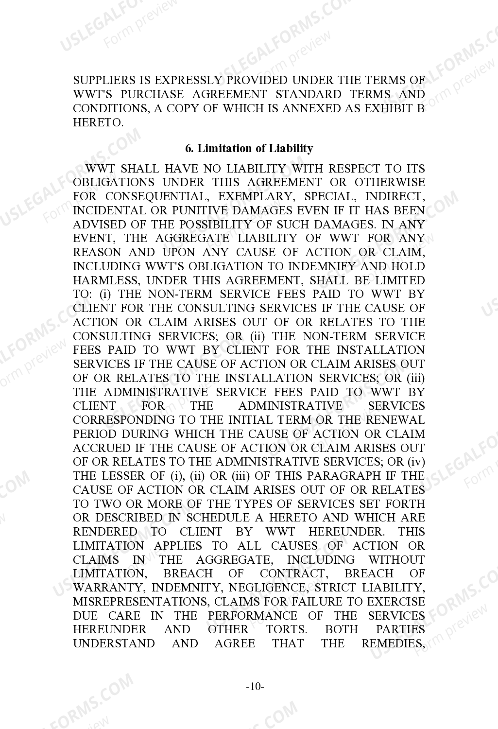 Network Services Agreement - Network Service Contract | US Legal Forms