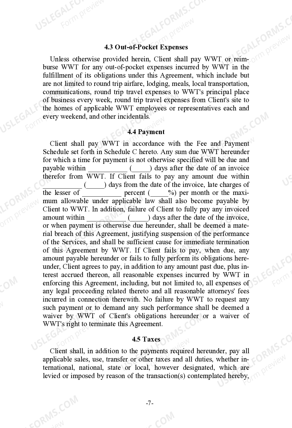 Network Services Agreement - Network Service Contract | US Legal Forms