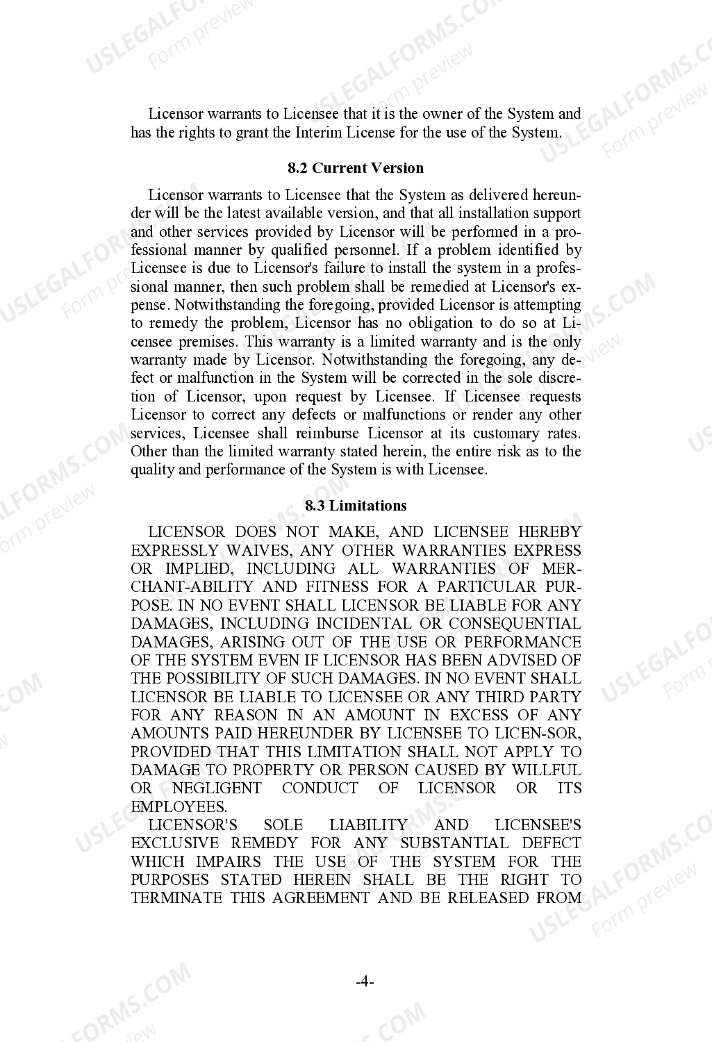 Interim License Agreement | US Legal Forms