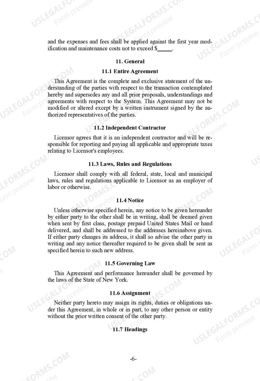 Interim License Agreement | US Legal Forms
