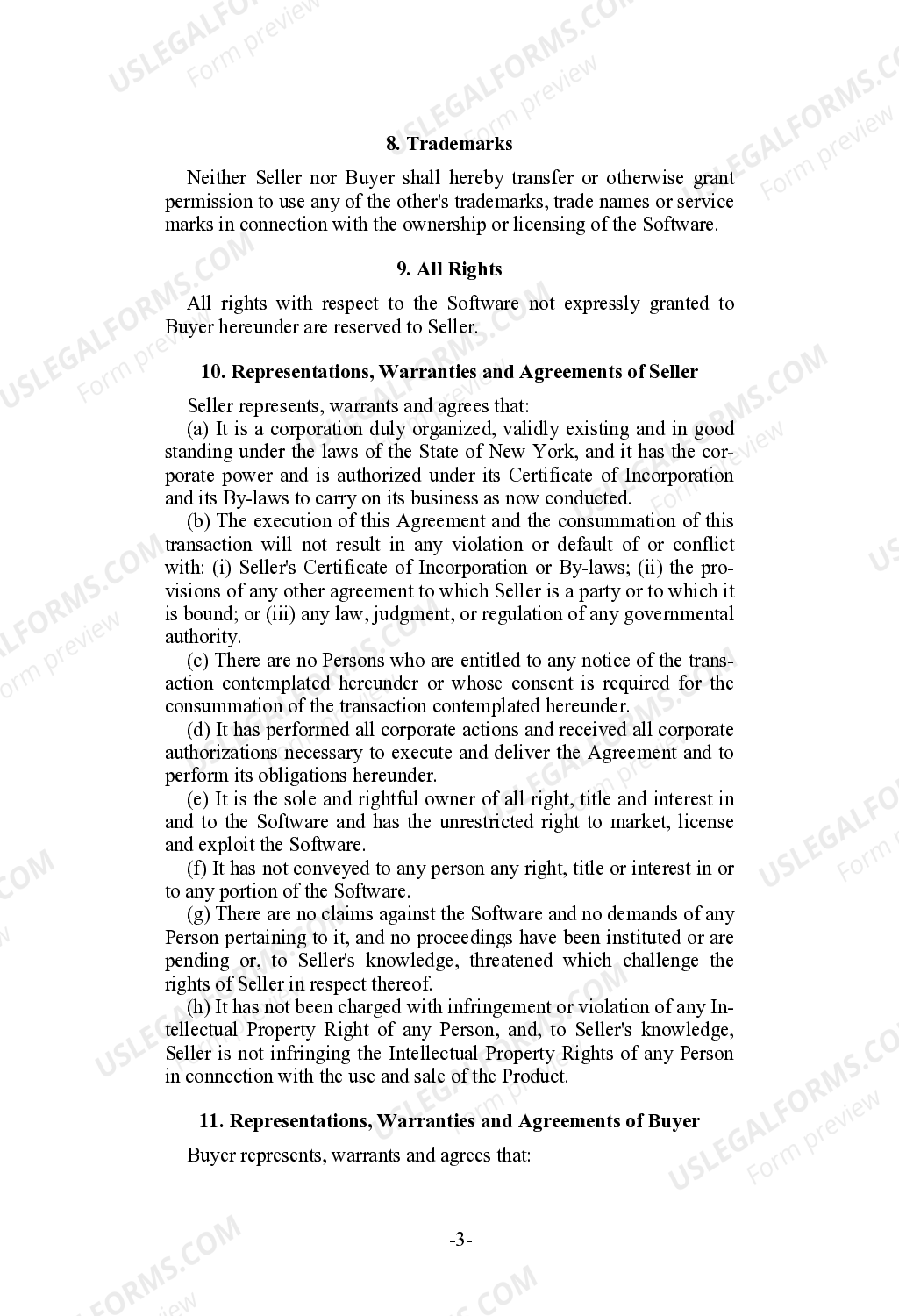 Software Sales Agreement - Sales Contract Template | US Legal Forms