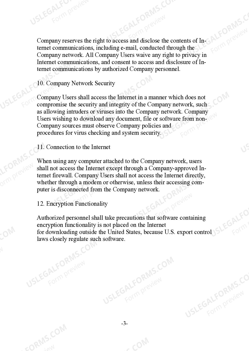 Employee Internet Use Policy Statement | US Legal Forms