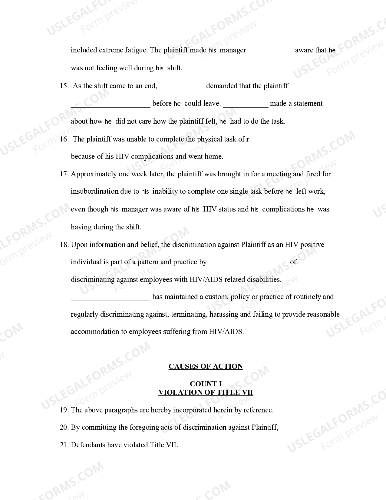 Complaint to remedy discrimination on basis of disability and race | US ...
