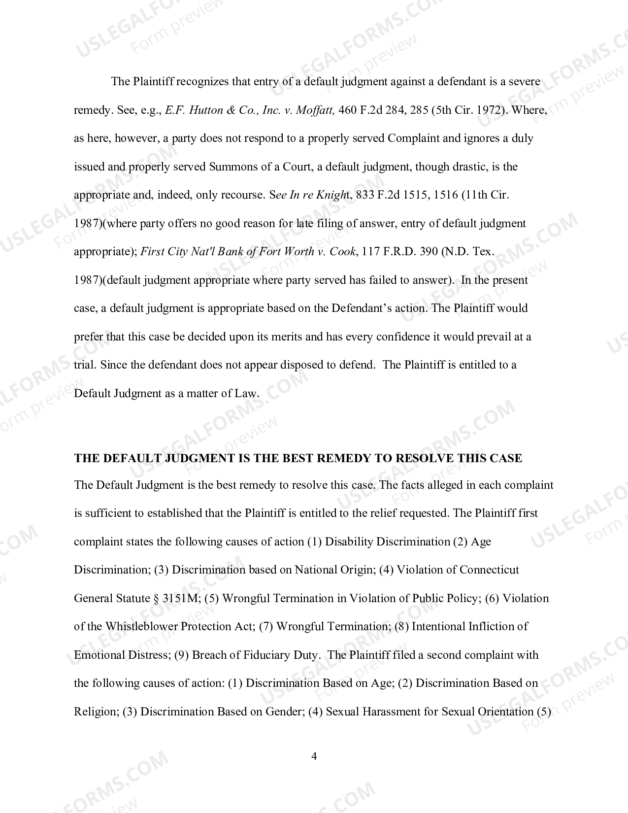 Motion for Default for Failure to Plead and Answer | US Legal Forms