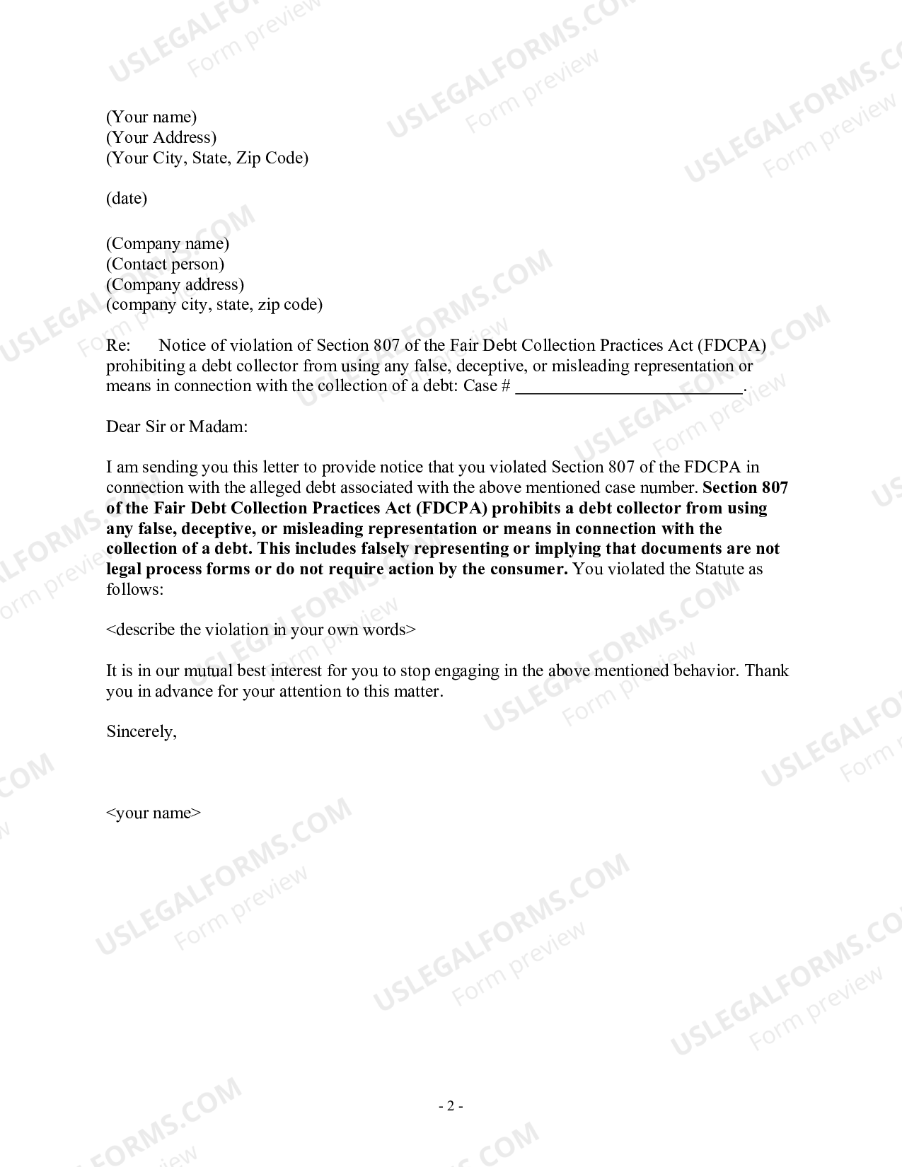 Utah Notice to Debt Collector - Falsely Representing Documents are Not ...