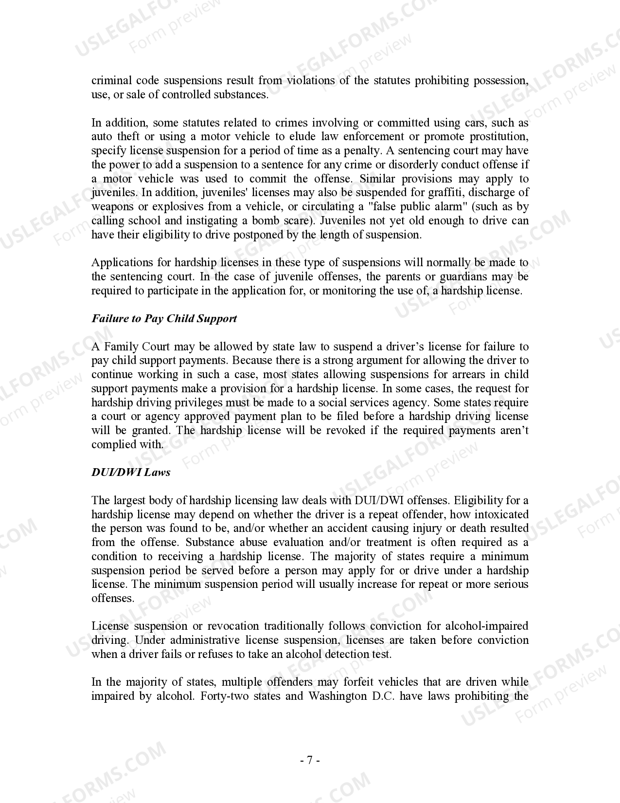 Driving Hardship Licenses Handbook - Driver's Hardship - Hardship ...