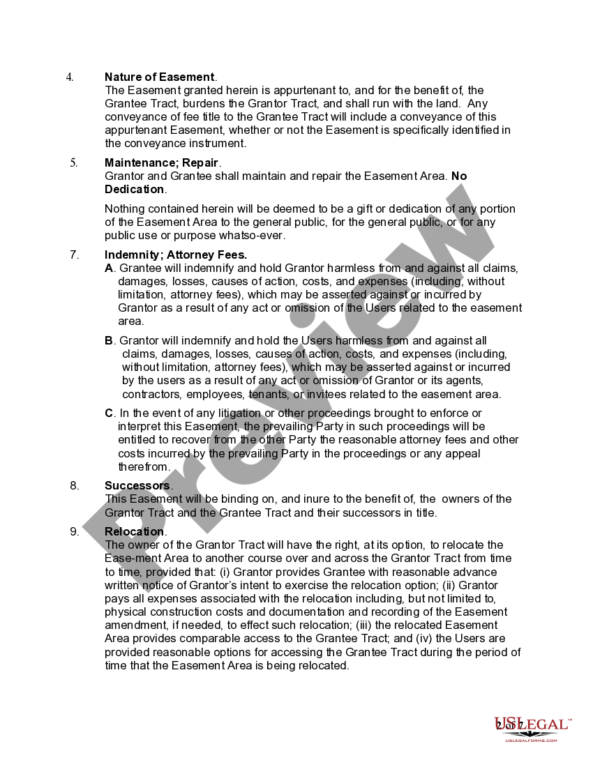 Access Easement Us Legal Forms