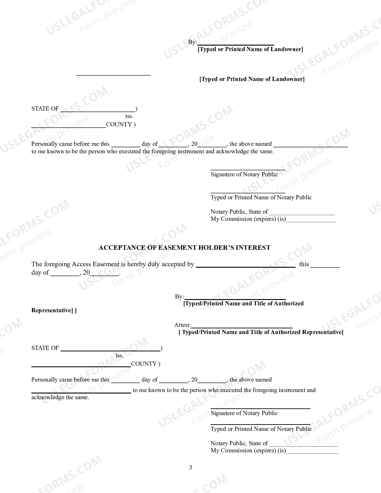Access Easement | US Legal Forms